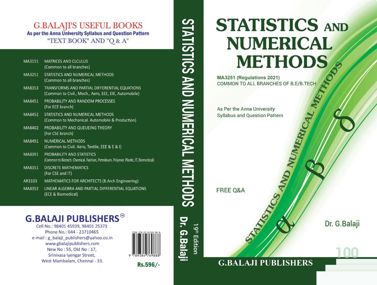 Statistics And Numerical Methods ENGINEERING MATHS BOOKS